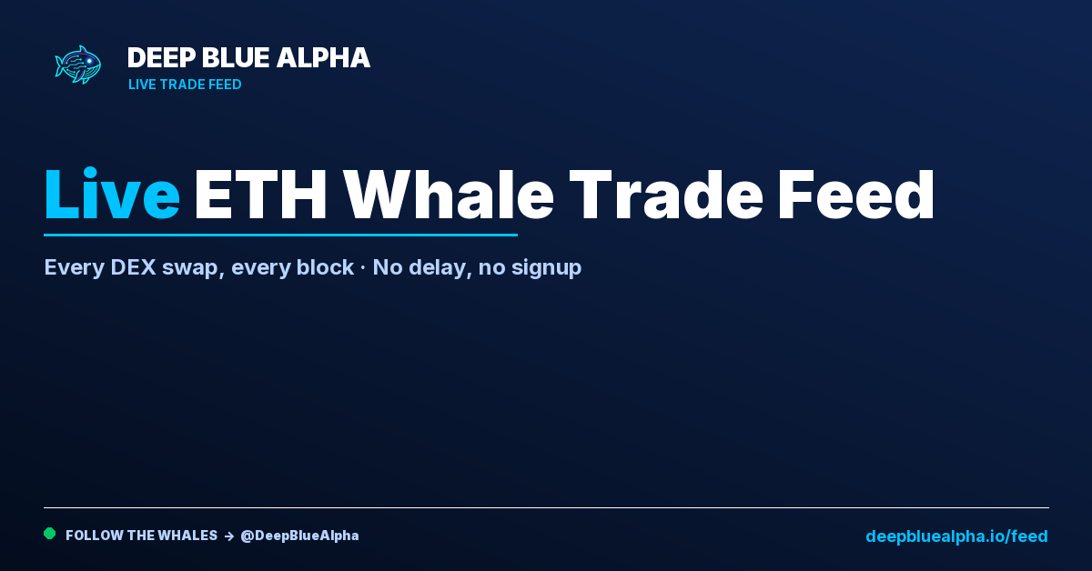 Live Ethereum Whale Feed — DEX Swaps & Exchange Flows (Free) — Ethereum ...